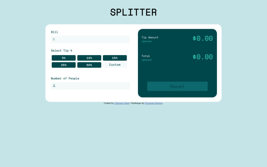 Frontend Mentor Tip Calculator App Using Mobile First Css Flexbox