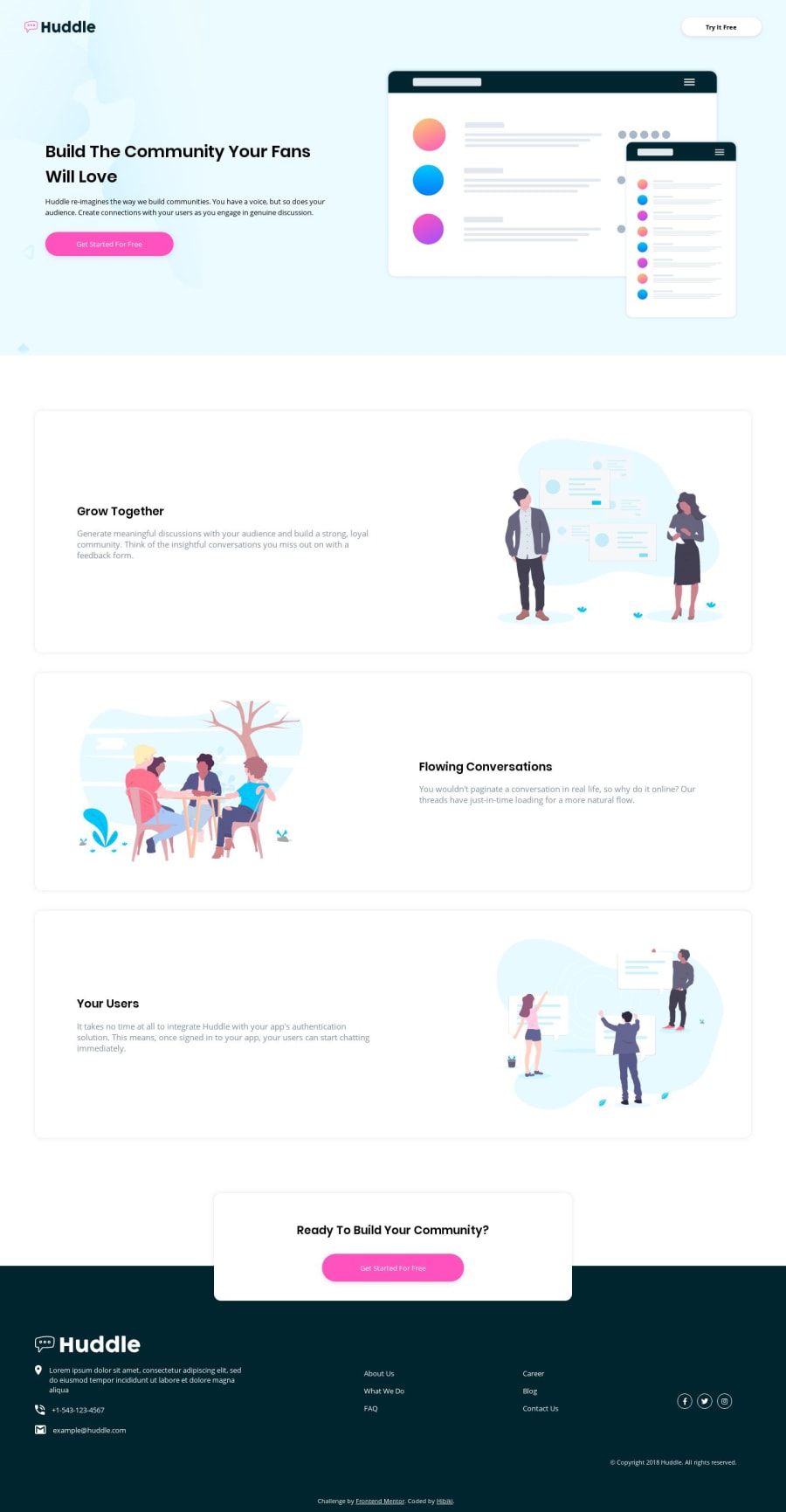 Frontend Mentor Mobile First Page Using Sass W Flexbox