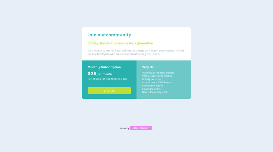 Frontend Mentor Flexbox Coding Challenge Solution