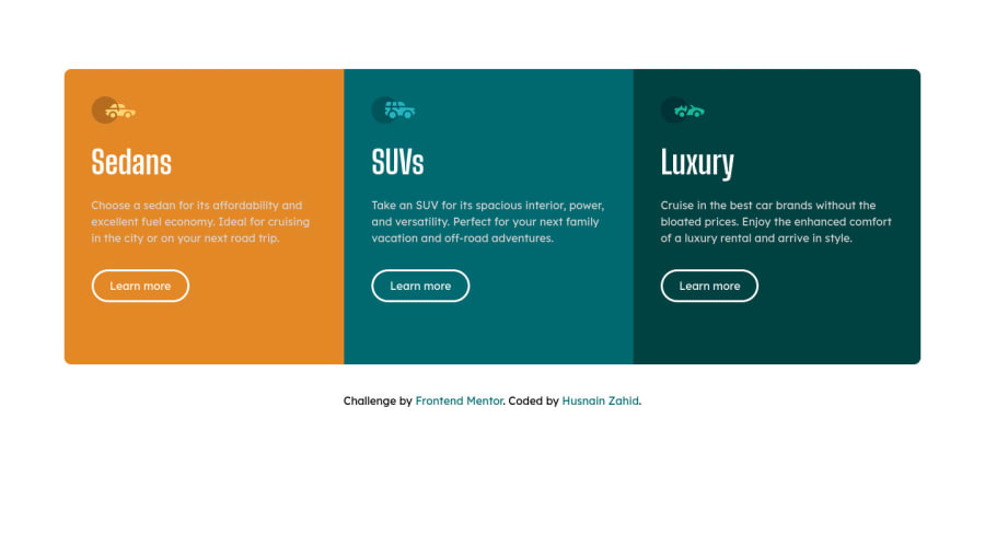 Frontend Mentor 3 Column Card Component With Html Css