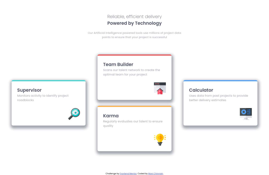 Frontend Mentor Four Card Feature Section Coding Challenge Solution