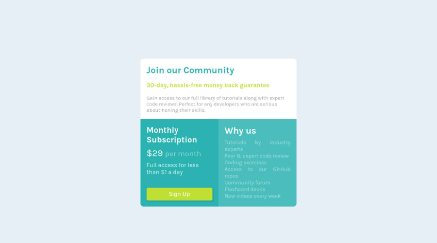 Frontend Mentor Single Price Grid Component Using Css Grid Coding