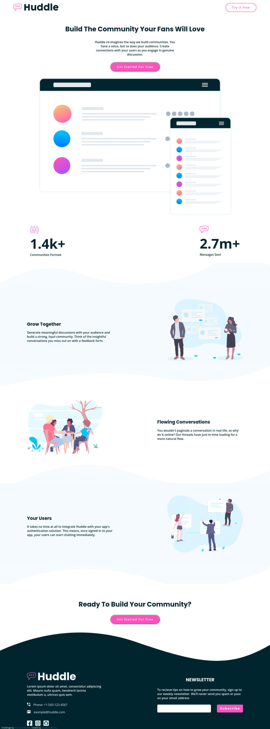 Frontend Mentor Frontend Mentor Huddle Landing Page Using Css