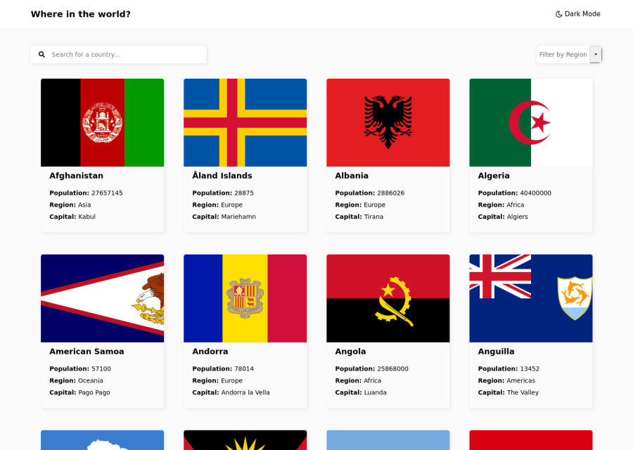 Frontend Mentor Rest Countries Spa Coding Challenge Solution
