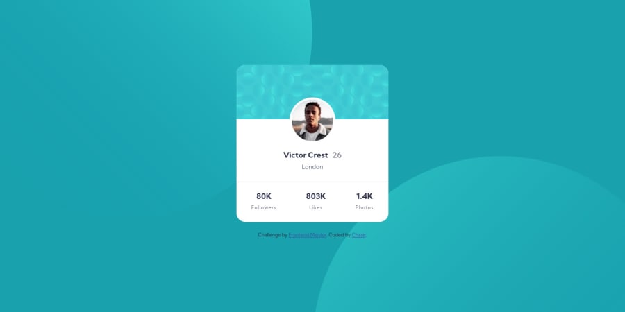 Frontend Mentor Profile Card Component Using Flexbox Coding Challenge
