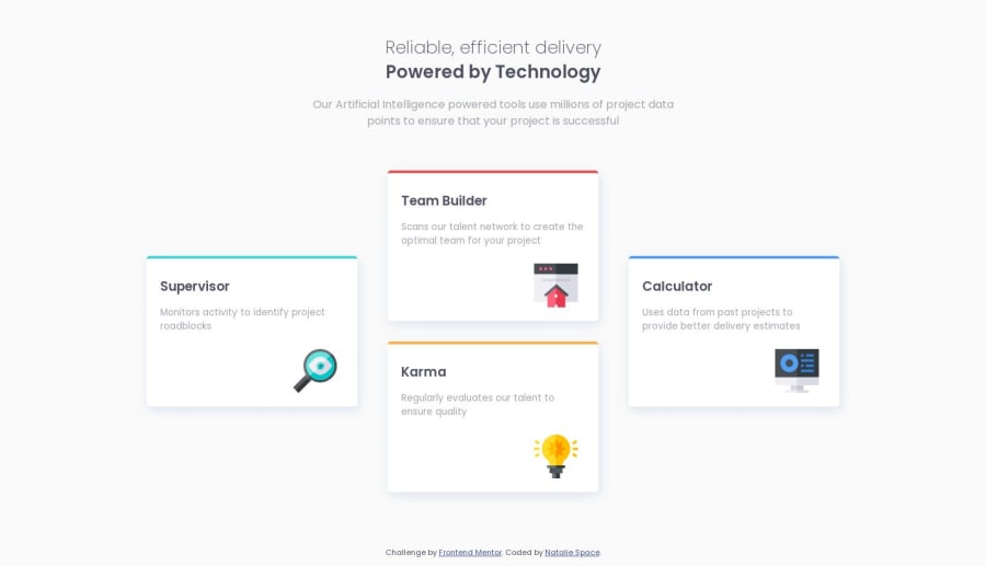 Frontend Mentor Four Card Feature Section Using Html And Css Coding