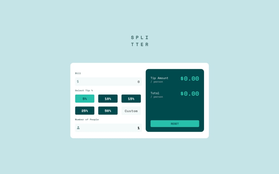 Frontend Mentor Tip Calculator App Mades With Html Sass And Vanillajs