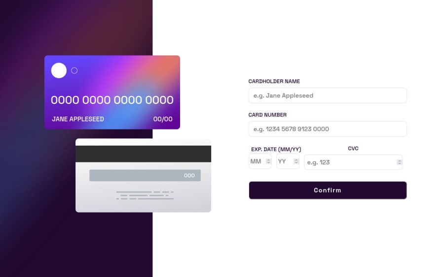 Frontend Mentor Interactive Card Details Form Coding Challenge Solution