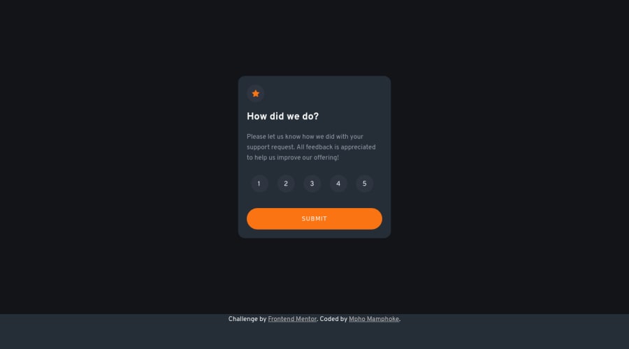 Frontend Mentor Interactive Rating Component Coding Challenge Solution