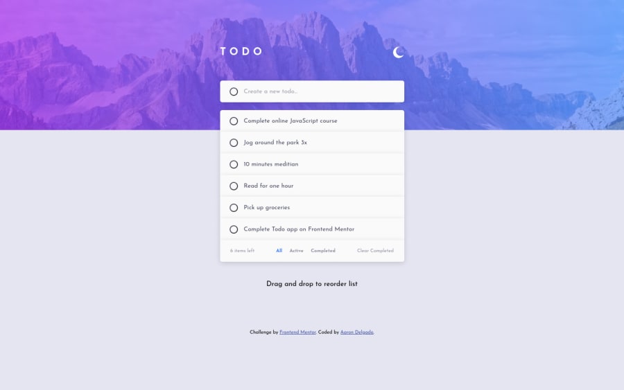 Frontend Mentor To Do List Js Sass Coding Challenge Solution