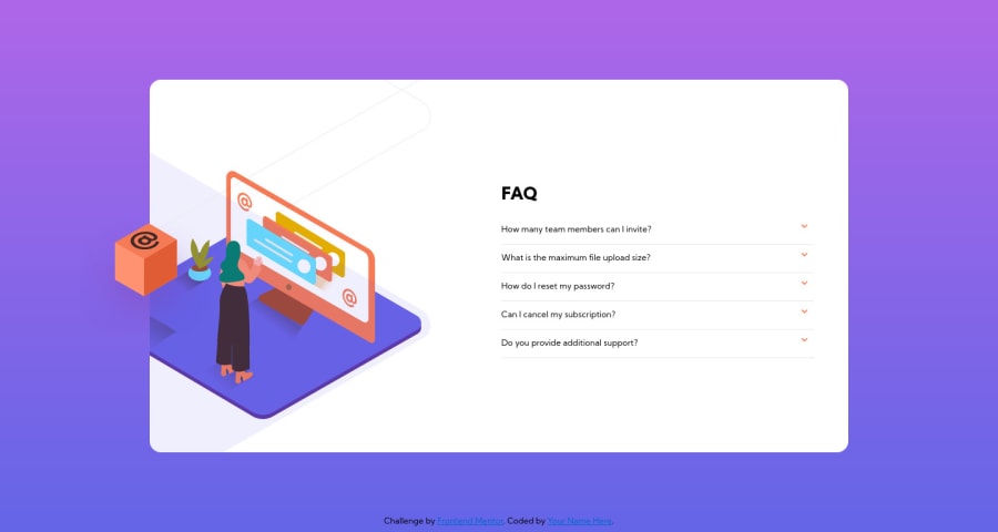 Frontend Mentor Faq Accordion With Css Flexbox And Grid Coding