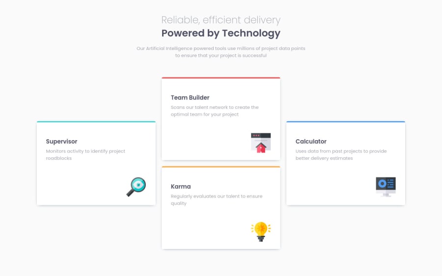 Frontend Mentor Four Card Feature Section Using Html And Css Grid