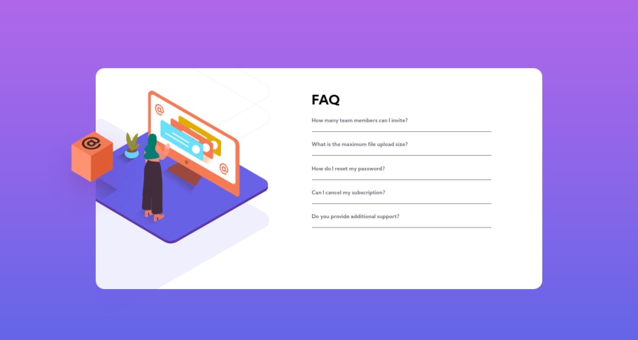 Frontend Mentor Faq Accordian Card Using Sass Coding