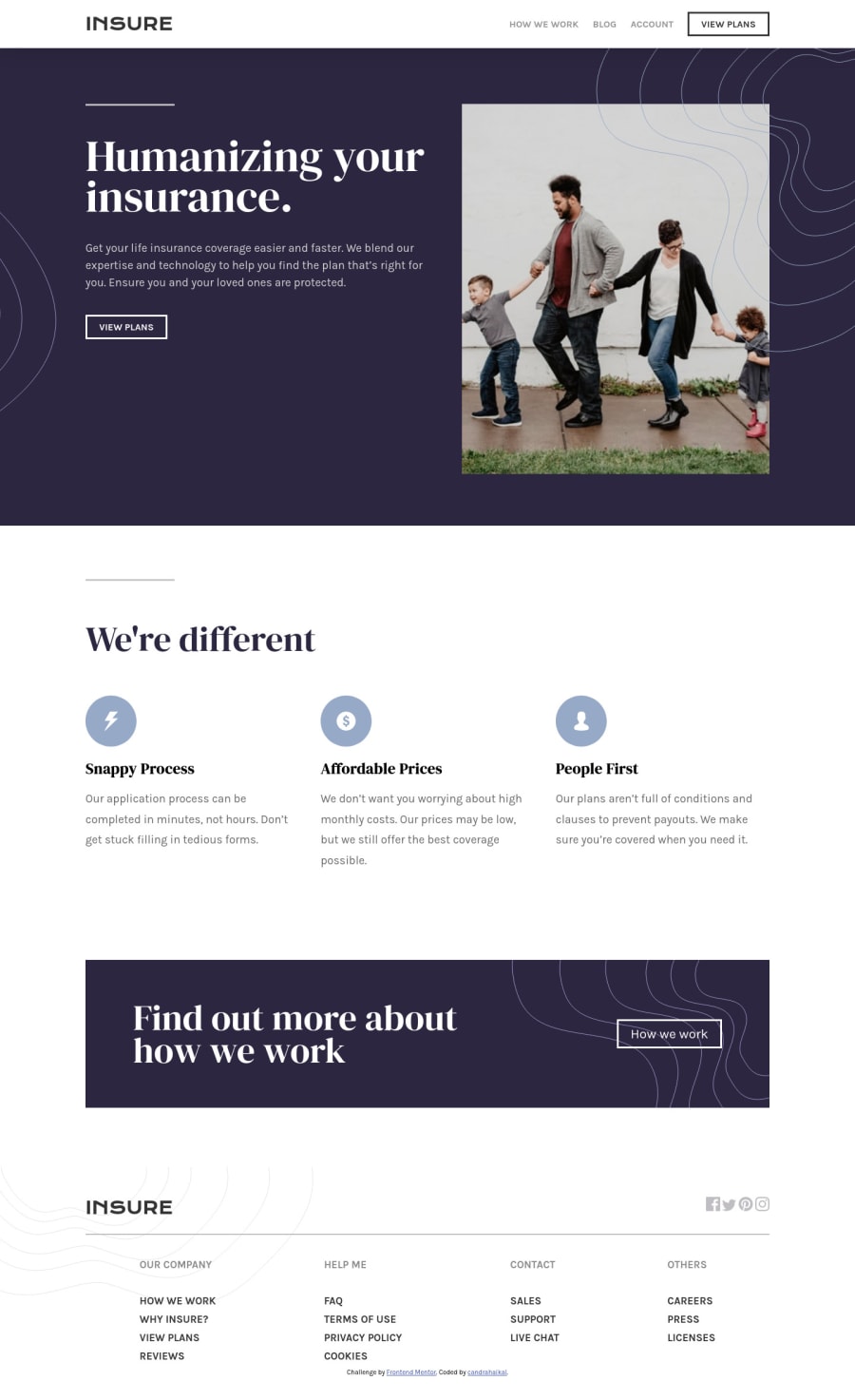 Frontend Mentor Mobile First Insure Landing Page Coding