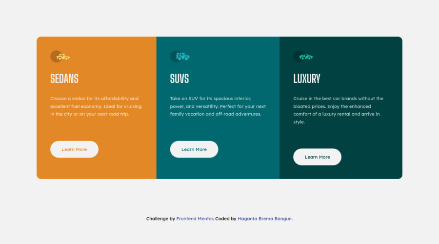 Frontend Mentor 3 Column Card Challenge Using Vanilla Css Coding