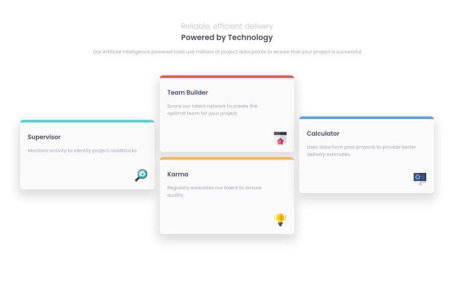 Frontend Mentor Four Card Section Using Css Grid And Flexbox Coding