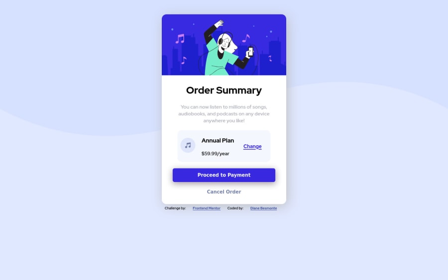 Frontend Mentor Order Summary Card Using Html And Css Coding