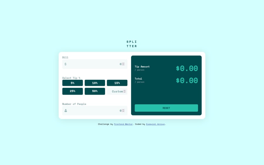 Frontend Mentor Responsive Tip Calculator Using Flexbox And Grid