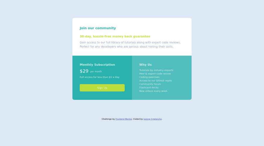 Frontend Mentor Single Price Grid Flex Responsive Design Coding