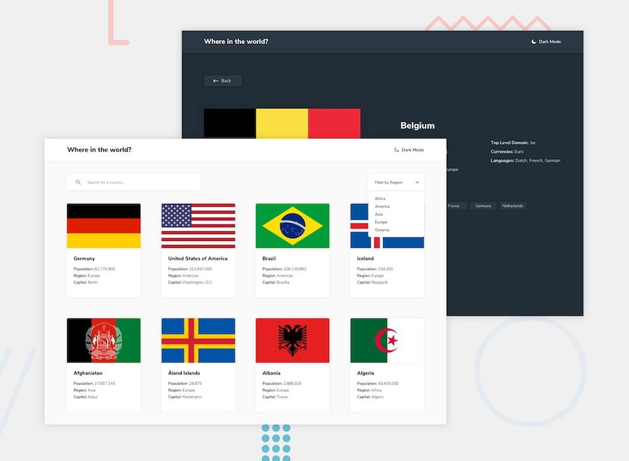 Frontend Mentor | REST Countries API with color theme switcher coding ...