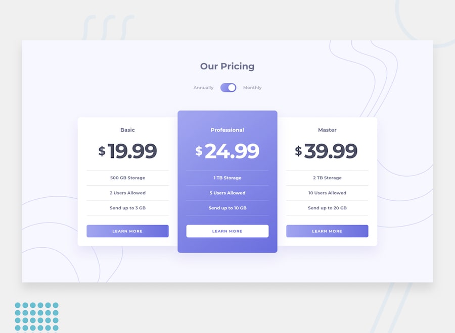 Frontend Mentor Responsive Pricing Component W Toggle Using Flexbox Coding Challenge Solution