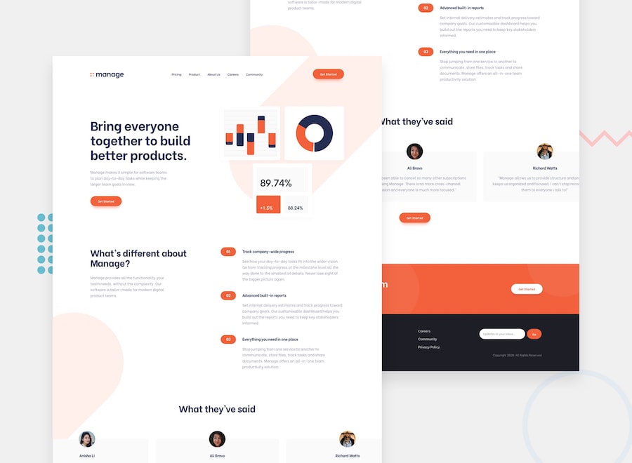 Frontend Mentor Manage Landing Page Coding Challenge