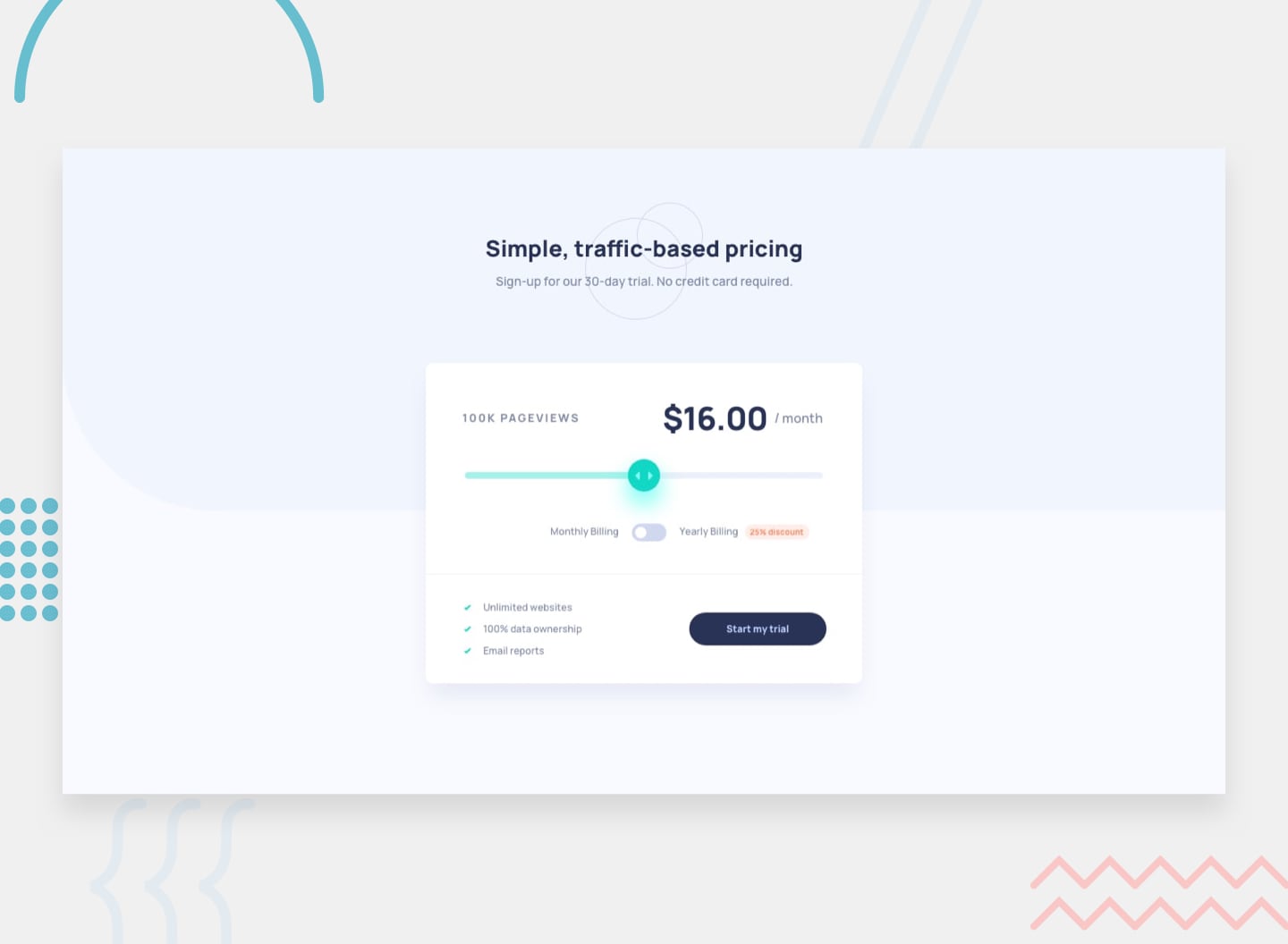 Frontend Mentor Interactive Pricing Component Using React And Tailwindcss Coding Challenge