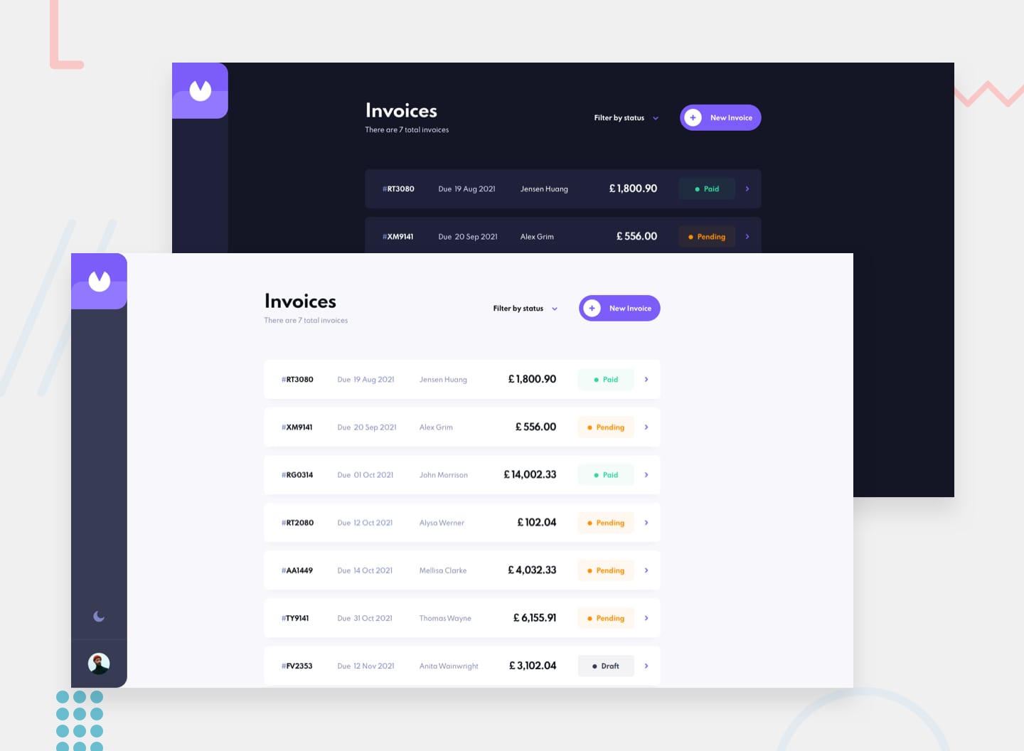 Frontend Mentor Invoice App Coding Challenge