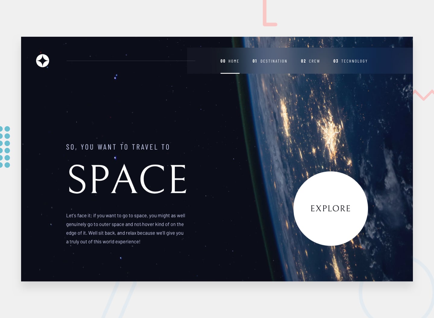 Frontend Mentor Space Travel Multipage Website Html Css And Vanilla Javascript Coding