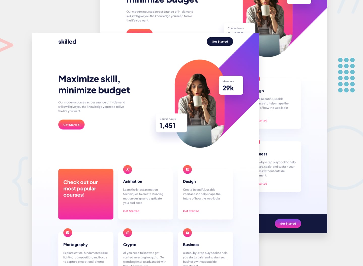 Frontend Mentor Skilled E Learning Landing Page Coding Challenge