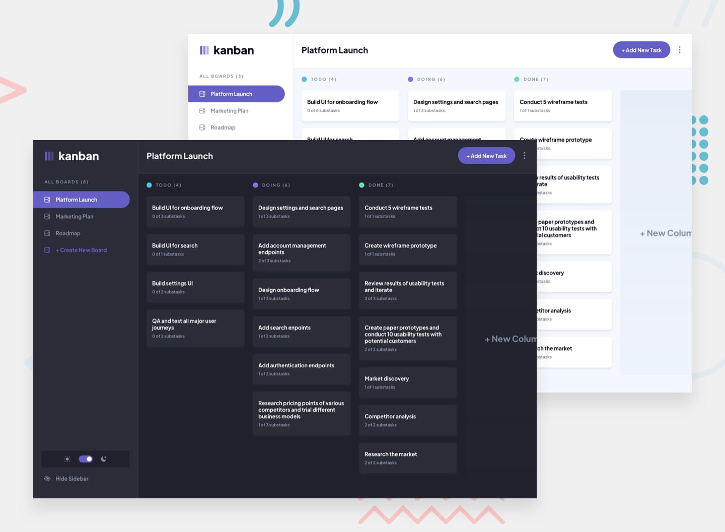 Frontend Mentor Kanban React Responsive Website With Drag And Drop Redux Coding Challenge