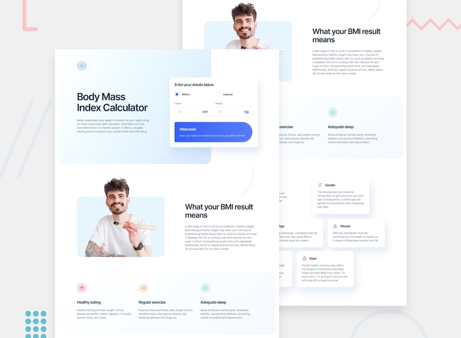 Frontend Mentor | Body Mass Index calculator coding challenge