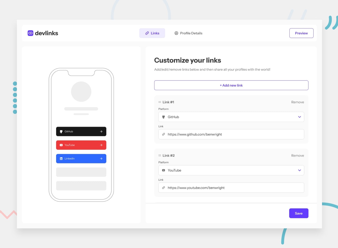 Frontend Mentor Link Sharing App Coding Challenge