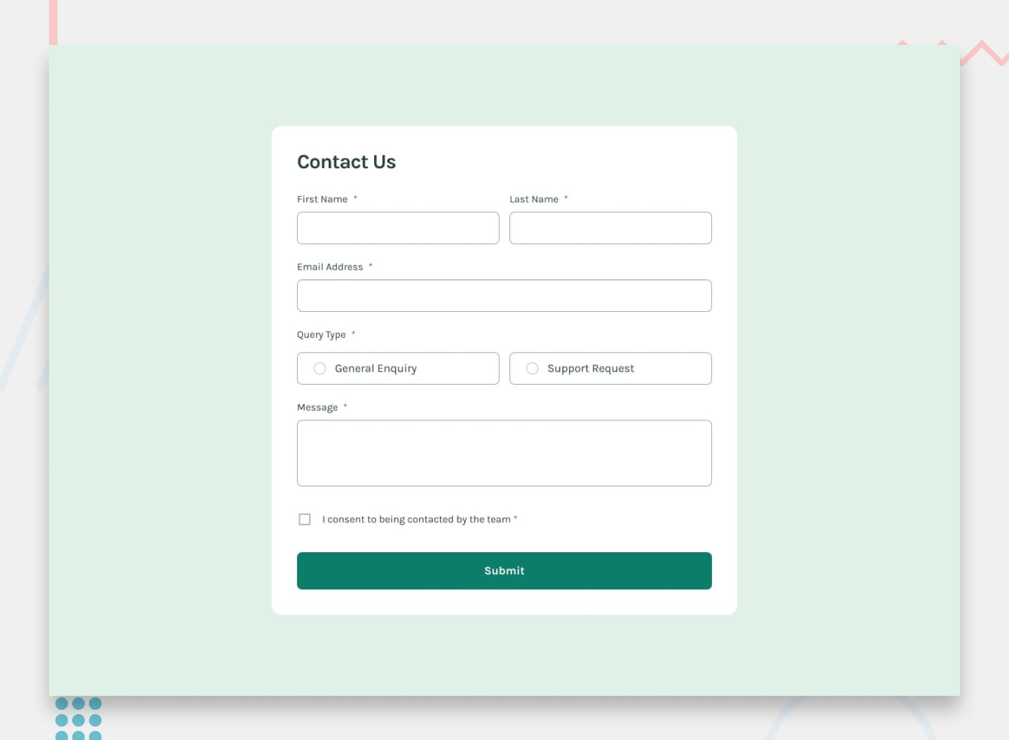 Frontend Mentor Contact Form Html Css Javascript Mobile First Coding Challenge Solution