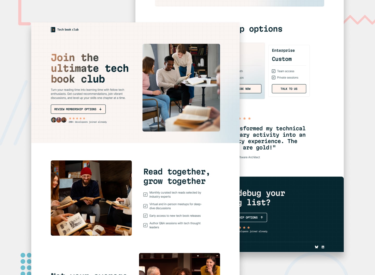 Frontend Mentor | Responsive Tech Book Club landing page coding ... Frontend Mentor | Responsive Tech Book Club landing page coding ...
