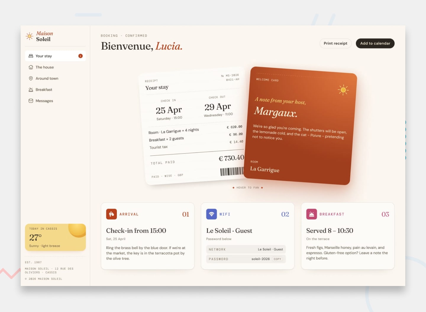 Responsive Booking Confirmation Component With React & Tailwind CSS ...