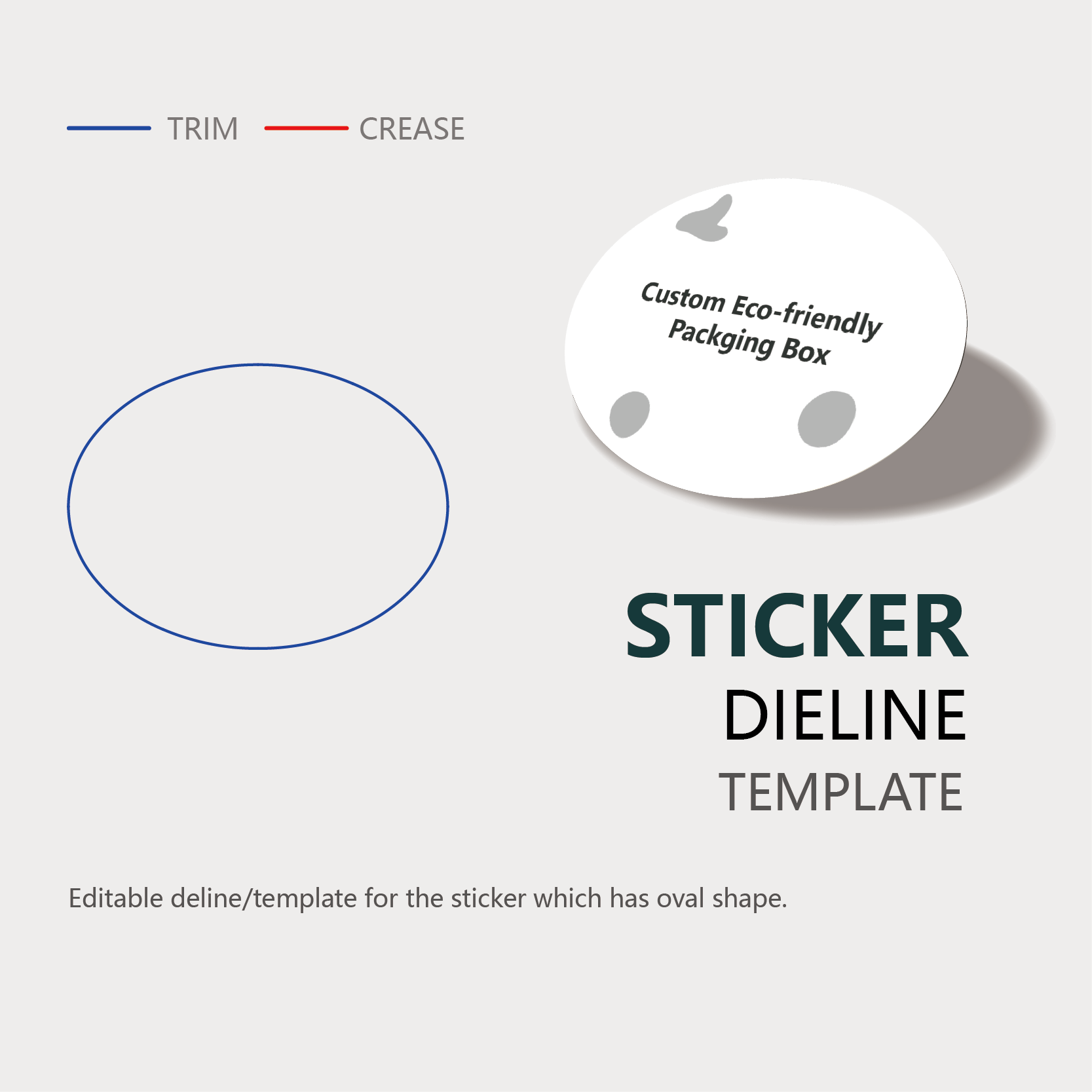 Oval Stickers Design Templates, Dieline | cefBox