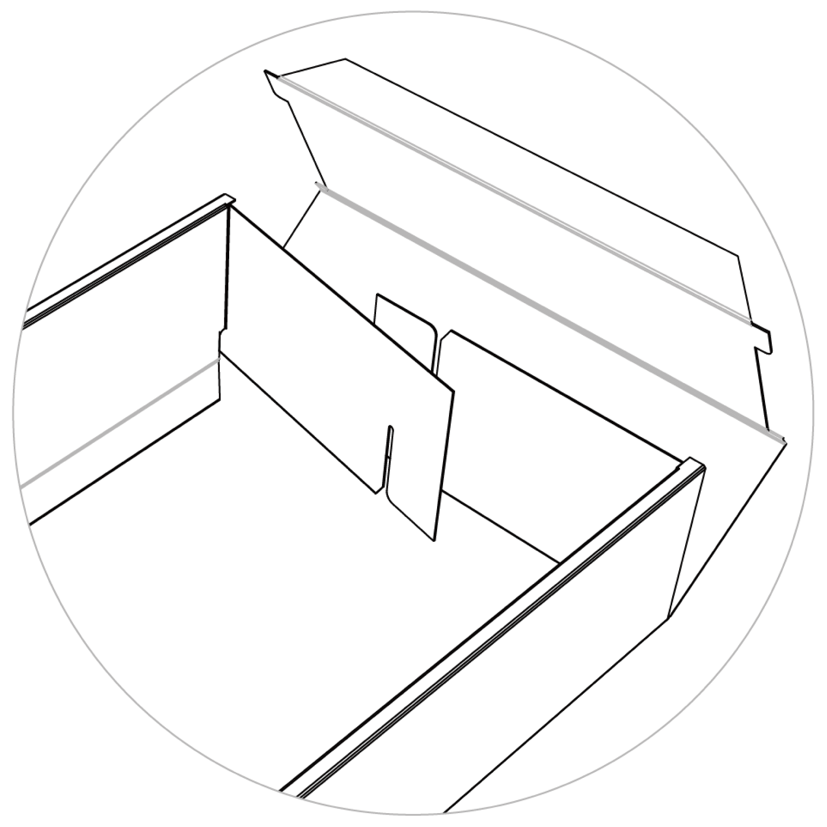 Interlocking Flaps, a pair of flaps of packaging box | cefBox