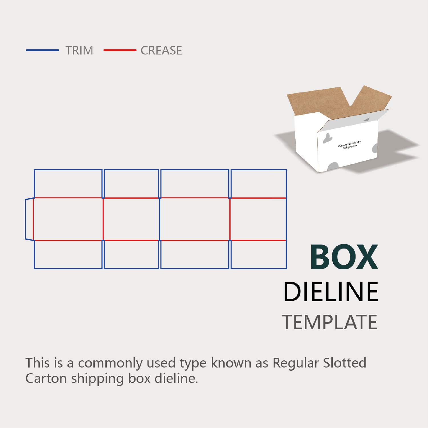 Regular Slotted Shipping Box Templates, Dieline | cefBox