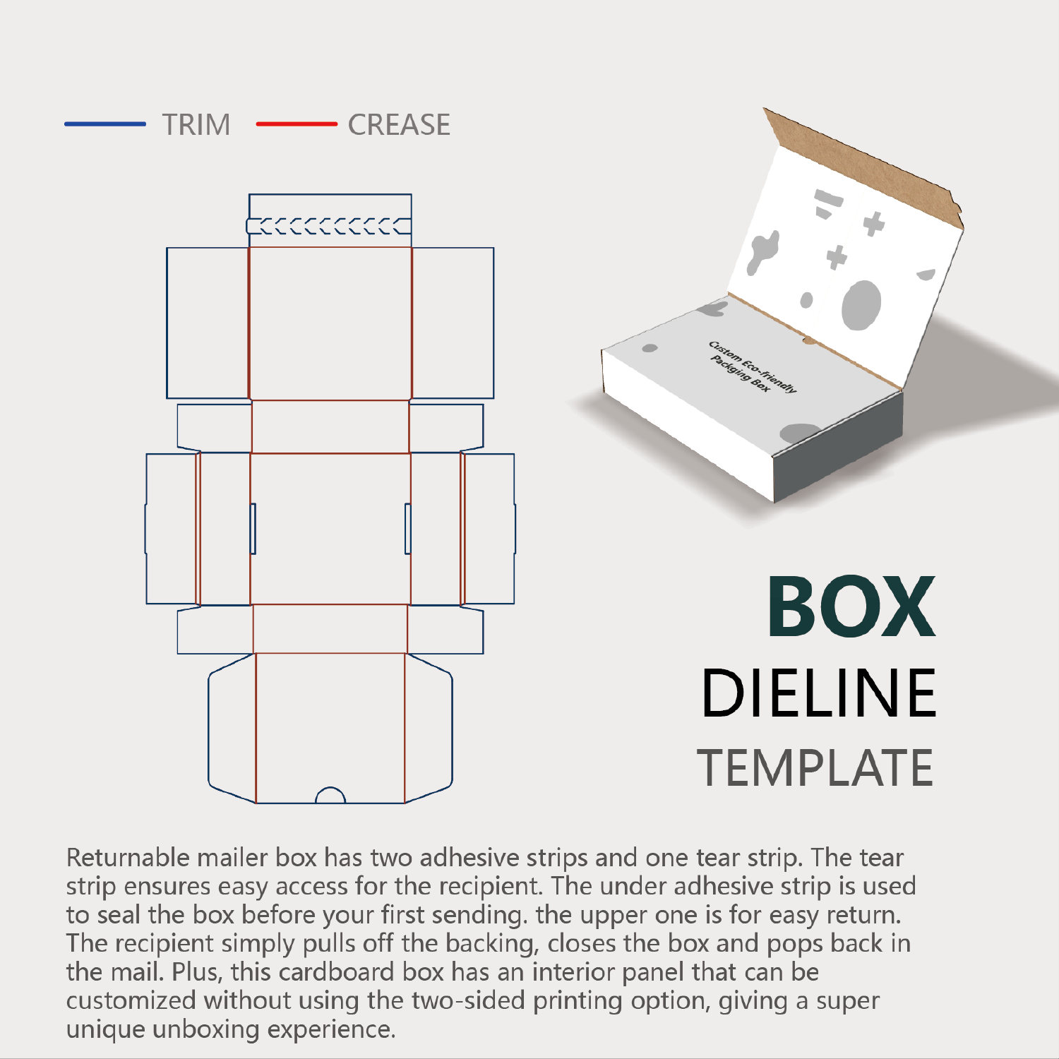 Mailer Box Design Templates, dieline - Returnable | cefBox
