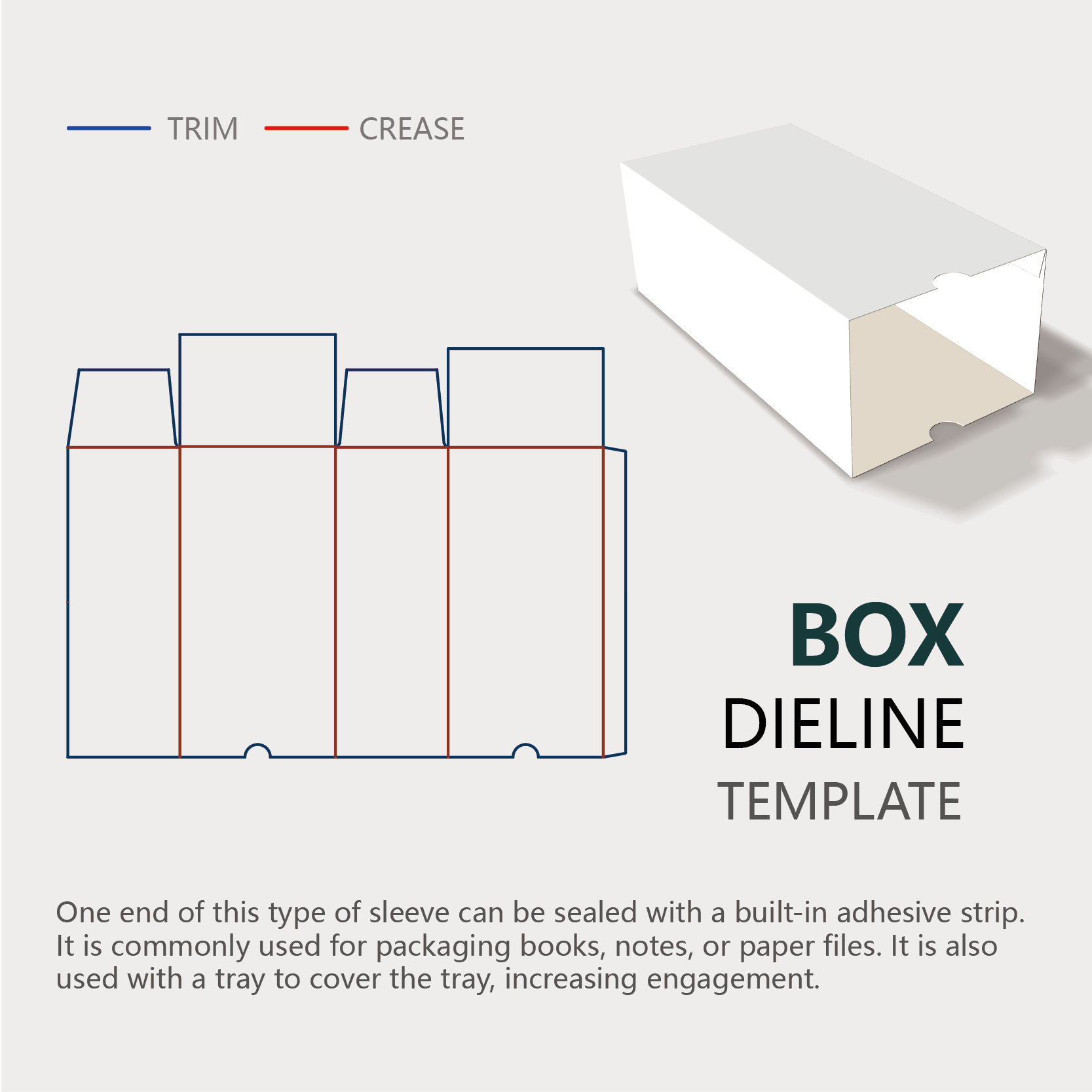 Customizable Dieline. Type: File Packaging Sleeve | cefBox