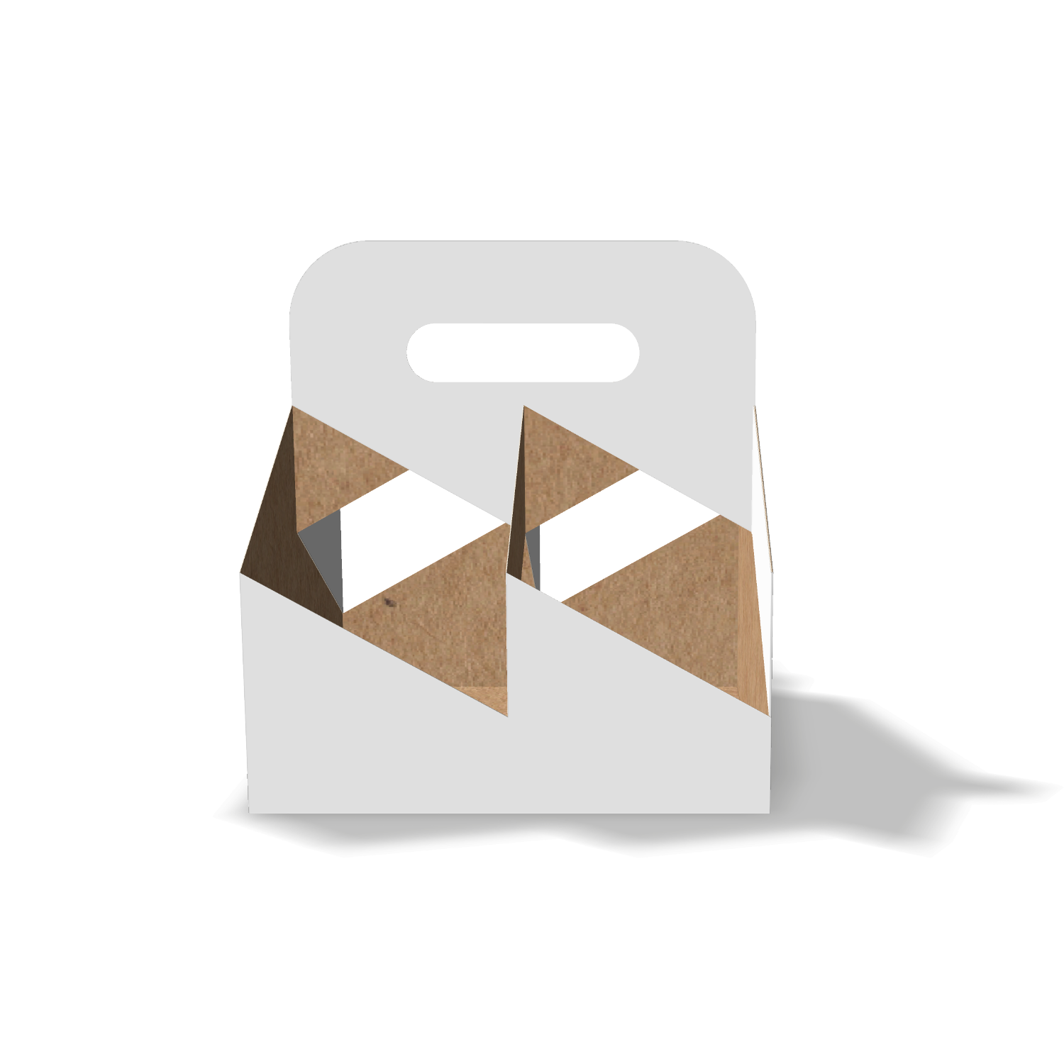 Custom dimensions four-pack type bottle carrier dieline | cefBox