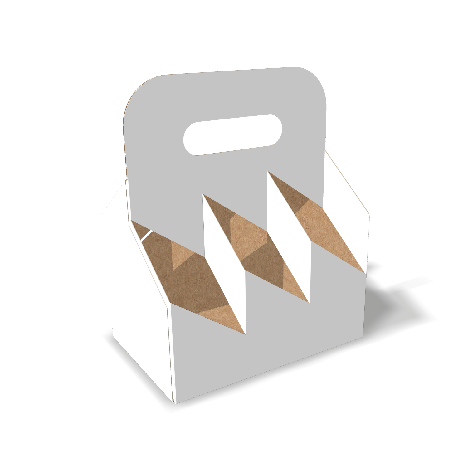 Custom dimensions six-pack type bottle carrier dieline | cefBox