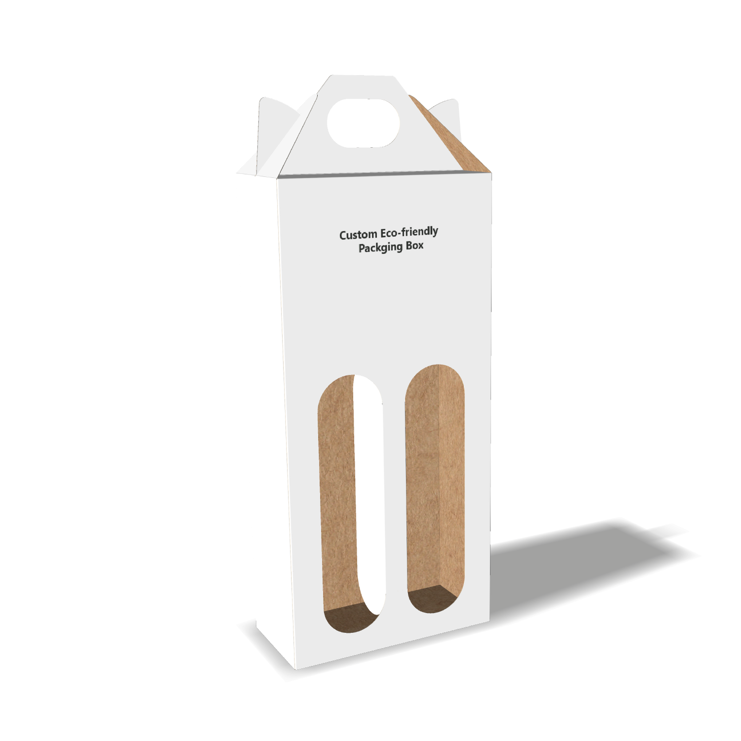 Customizable Two Bottle Wine Carrier Box Dieline, Template | cefBox