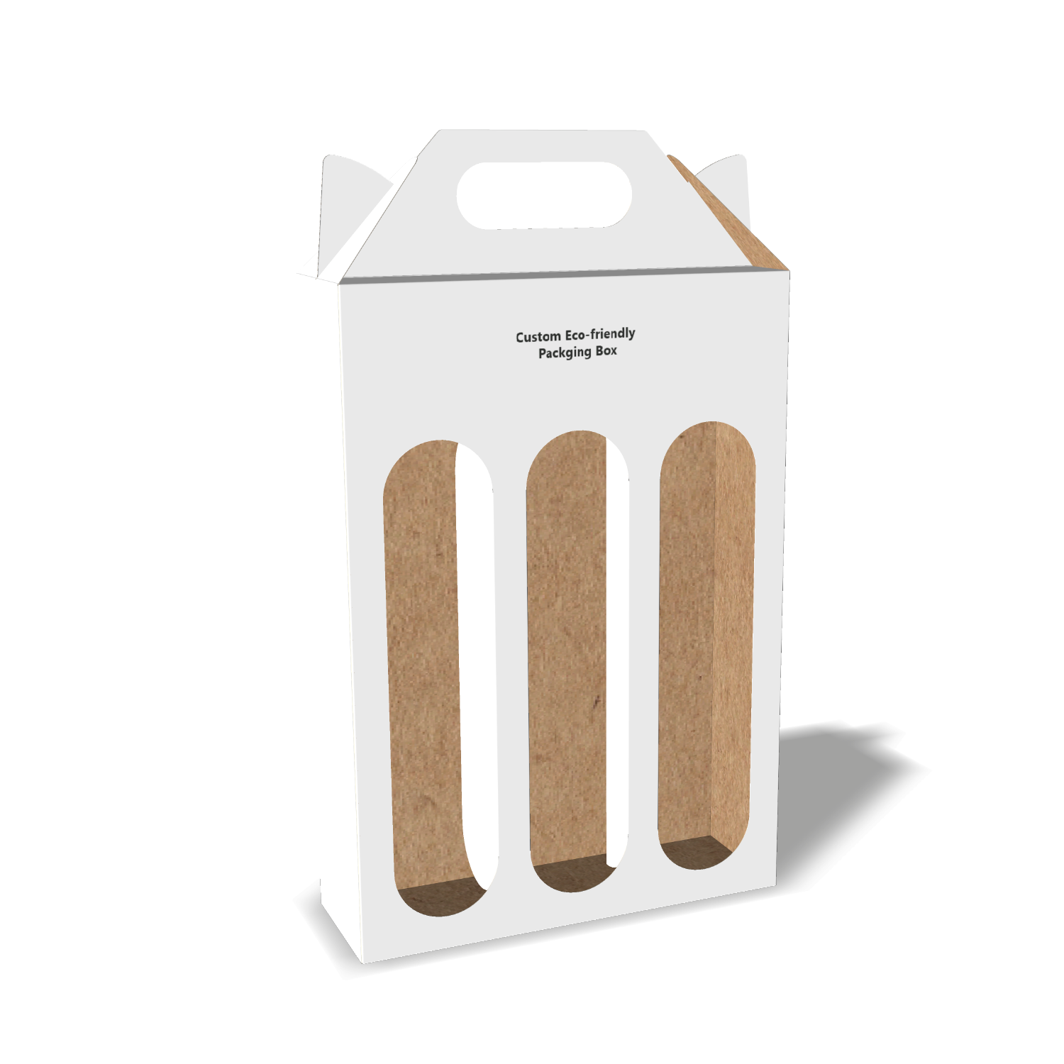 Customizable Three Bottle Wine Carrier Box Dieline, Template | cefBox