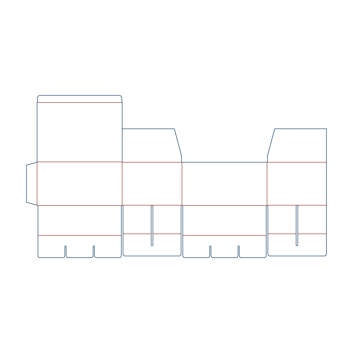 Customizable Dieline. Type: Folding Carton with Partitions | cefBox