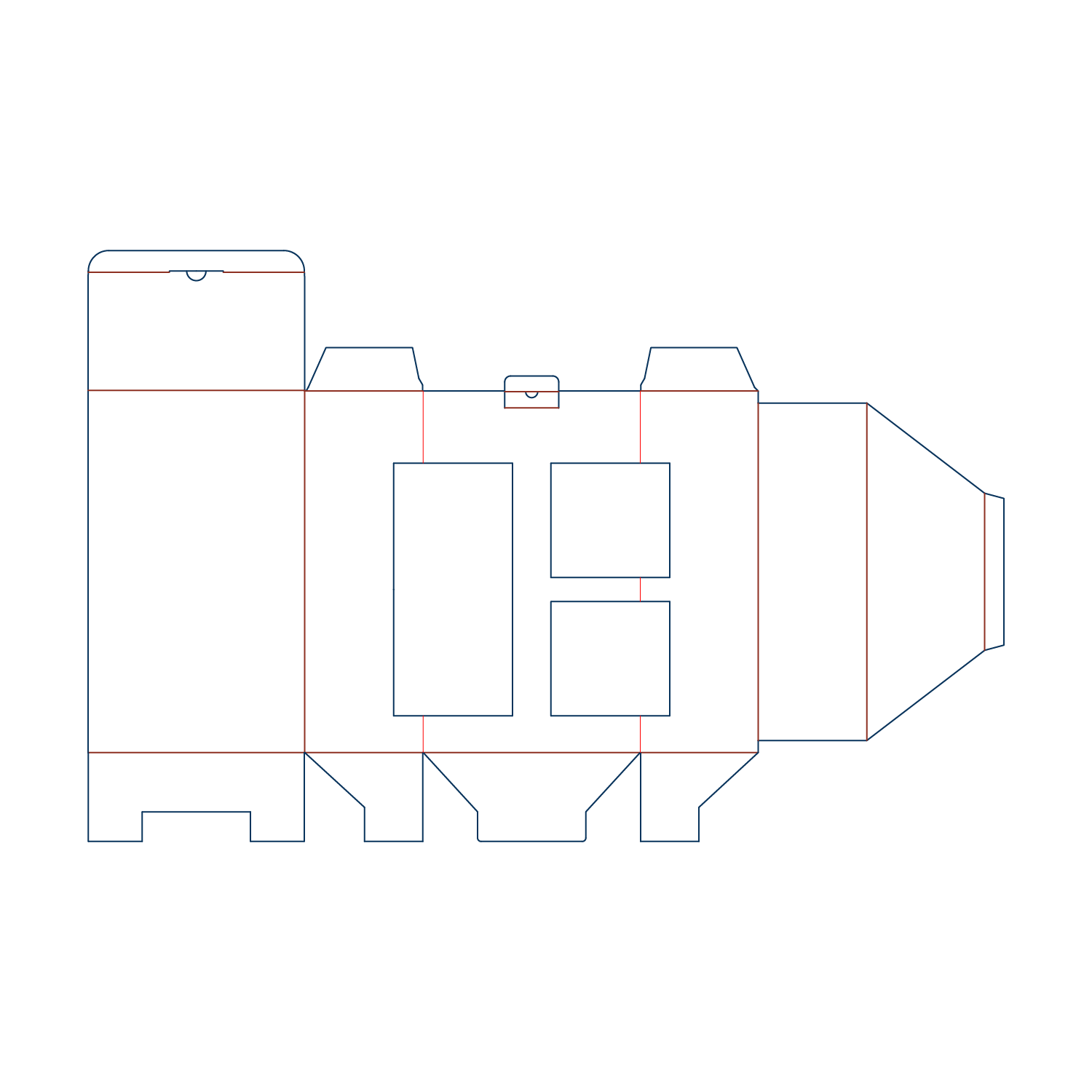 Customizable Dieline. Style: Folding Carton with Windows | cefBox