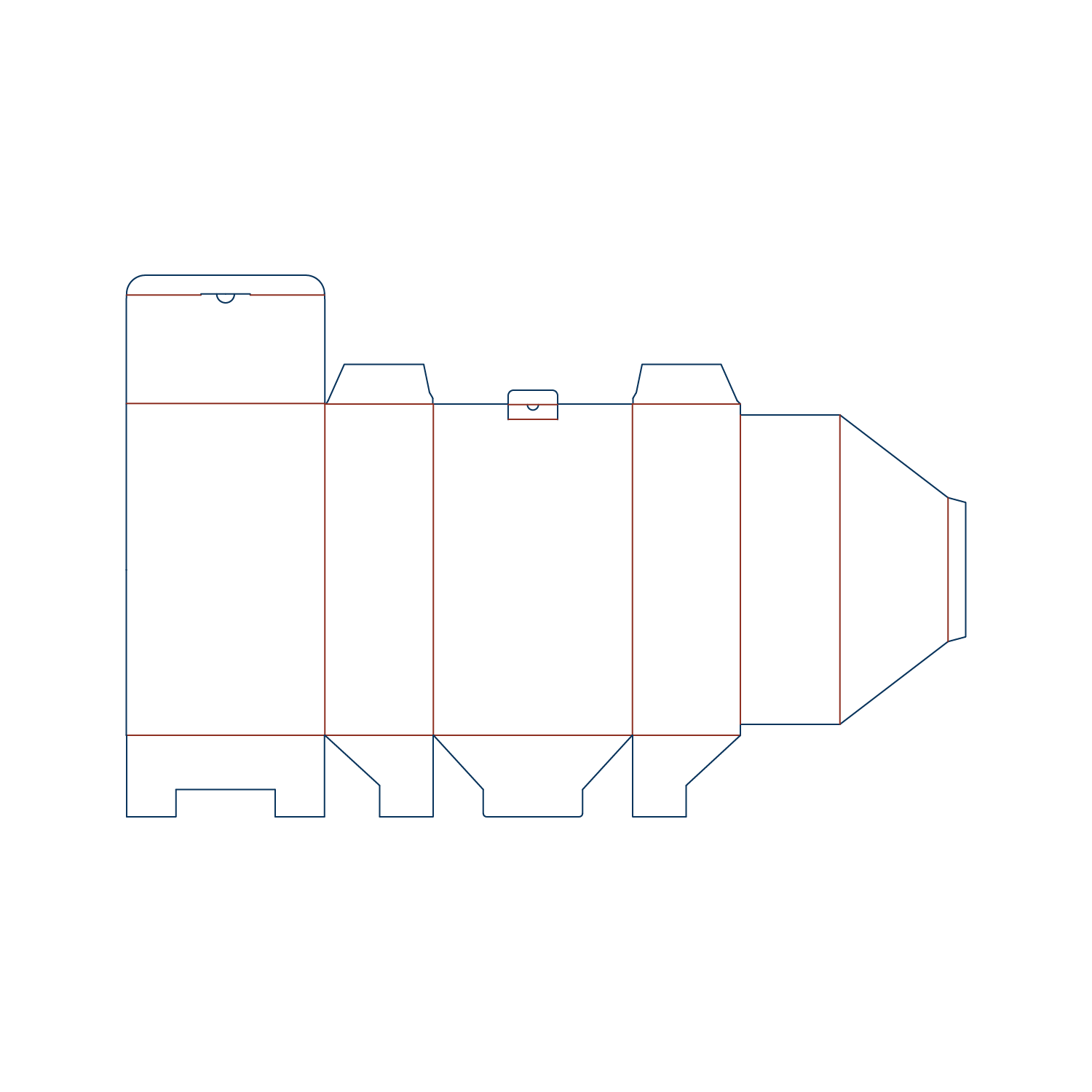 Customizable Dieline: Snap-lock bottom Carton with Divider | cefBox