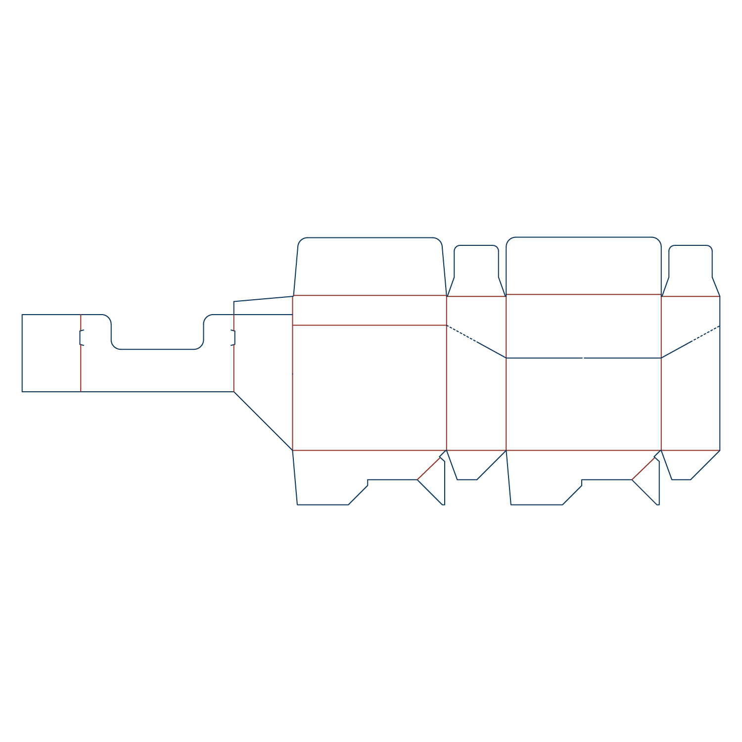 Customizable Folding Box with Reversible Cover Dieline | cefBox