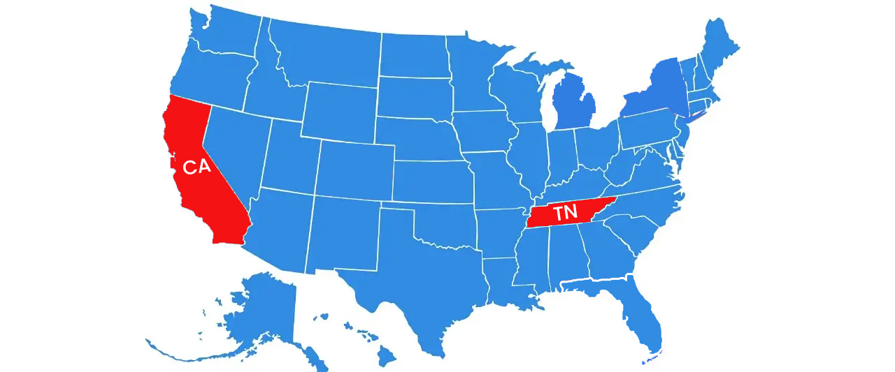 California To Tennessee Car Shipping Route Guide